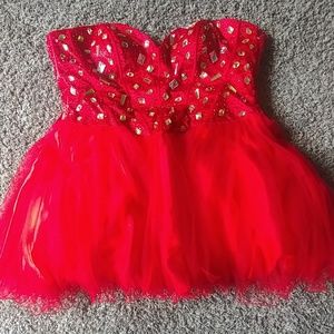 Ginger Fashions | Dresses | Strapless Corset Beaded Short Prom Dress ...